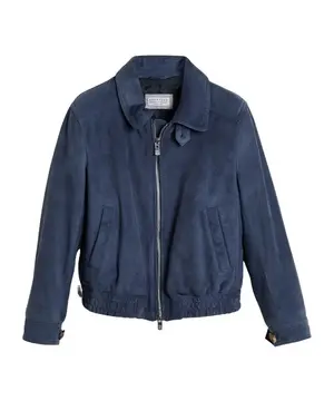 Brunello Cucinelli Suede Bomber Jacket