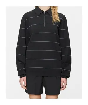 Rains Striped Knit Long-sleeved Polo Shirt
