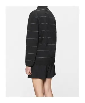 Rains Striped Knit Long-sleeved Polo Shirt
