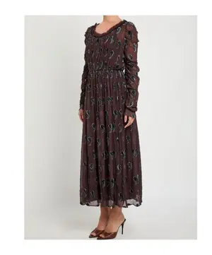 Tory Burch Paisley-devoré Silk-blend Midi Dress - Black