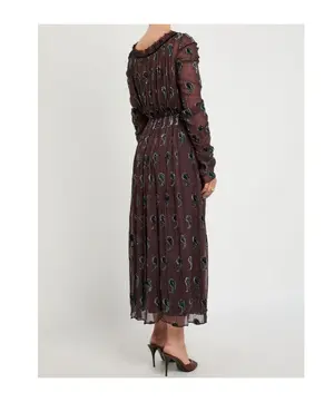 Tory Burch Paisley-devoré Silk-blend Midi Dress - Black