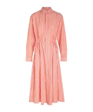 Polo Ralph Lauren Striped Cotton-blend Midi Shirt Dress - Pink