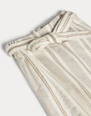 Brunello Cucinelli Striped Wrap Monili-detailed Skirt