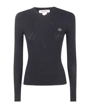 TWINSET Perforated Knit Sweater