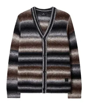 Paul Smith Striped V-neck Cardigan - Black