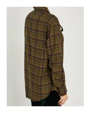 Saint Laurent Checked Tie-neck Cotton Shirt