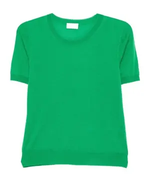 P.a.r.o.s.h Round Neck Short Sleeve Knitted Top