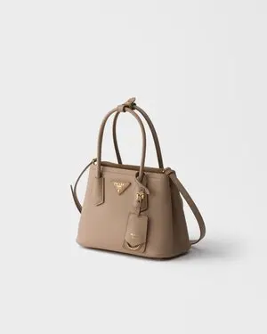 Prada Double Saffiano Leather Mini Bag - Cameo