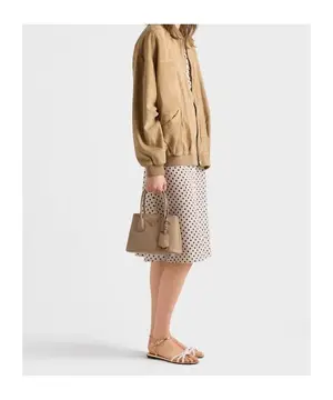 Prada Double Saffiano Leather Mini Bag - Cameo