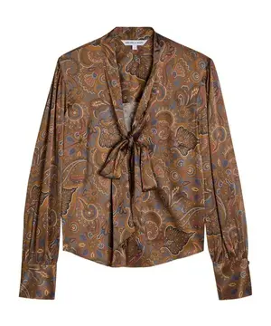 VERONICA BEARD Francine Printed Silk-blend Blouse