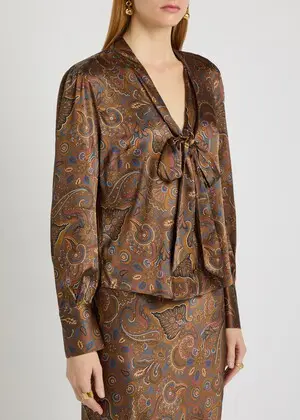 Veronica Beard Francine Printed Silk-blend Blouse