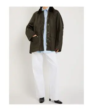 TOTEME Corduroy-trimmed Waxed Cotton Jacket