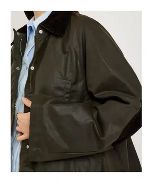 TOTEME Corduroy-trimmed Waxed Cotton Jacket