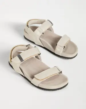 Brunello Cucinelli Lamé Monili Leather Sandals