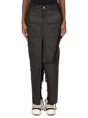 Rick Owens Belt Loop Midi Skirt With Slit