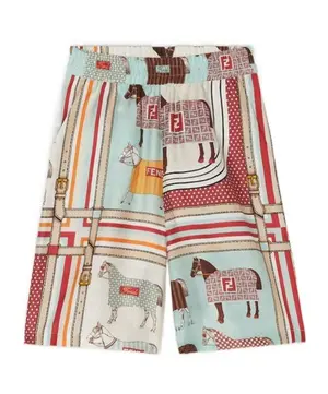 Fendi Printed Silk Twill Bermuda Shorts - Multi-color