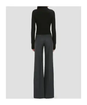 Victoria Beckham Georgia Ribbed High Neck Jumper - Black