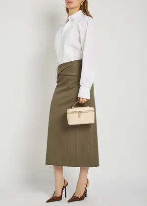 Victoria Beckham Wrap-detail Wool-blend Midi Skirt