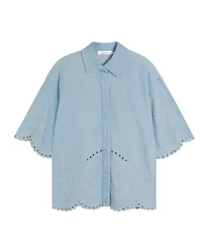 Zimmermann Daylight Embroidered Denim Shirt