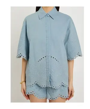 Zimmermann Daylight Embroidered Denim Shirt