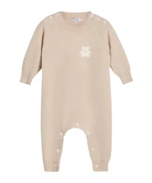 Brunello Cucinelli Cashmere Teddy Appliqué Romper - Beige