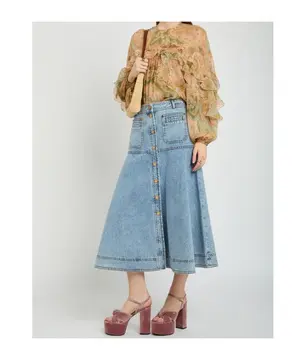 Zimmermann Panelled Denim Midi Skirt