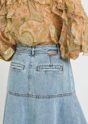 Zimmermann Panelled Denim Midi Skirt