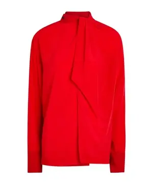 Victoria Beckham Draped Asymmetric Silk Blouse