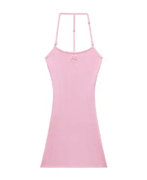 COURREGES Logo-embroidered Halterneck Minidress