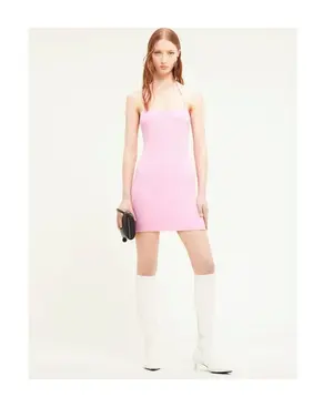 COURREGES Logo-embroidered Halterneck Minidress