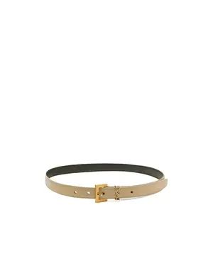 Saint Laurent Saint Laurent Logo Leather Belt Nude