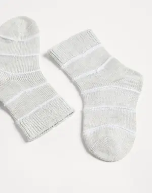 Brunello Cucinelli Striped Cotton Crew Socks