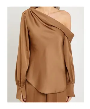 Simkhai Alice Draped Satin Top