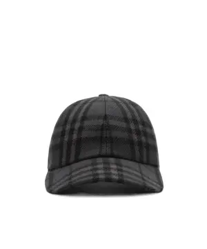 Burberry House Check Wool Baseball Cap - Iron-gray