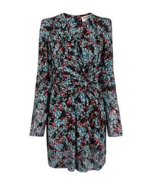 Zadig&Voltaire Floral Print Long Sleeve Dress - Black