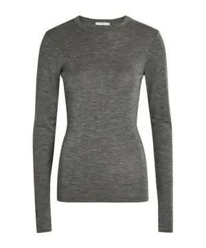 RÓHE Crew-neck Merino Wool T-shirt - Gray