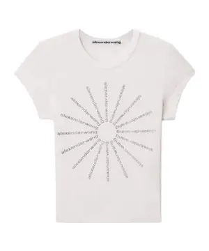 Alexander Wang Pinwheel Crystal Embellished T-shirt - White