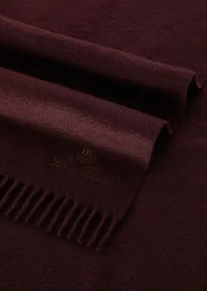 Loro Piana Piccola Unita Logo Cashmere Scarf - Black