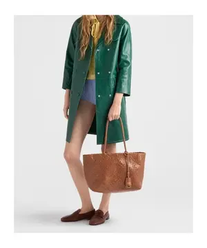 Prada Large Woven Leather Tote Bag