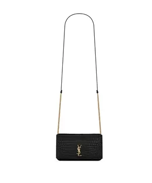 Saint Laurent Embossed Leather Shoulder Bag