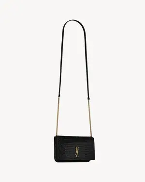 Saint Laurent Embossed Leather Shoulder Bag