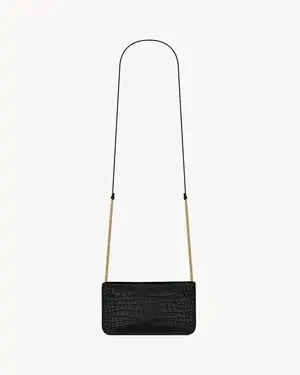 Saint Laurent Embossed Leather Shoulder Bag