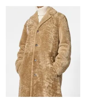 TOD'S Single Breasted Shearling Coat