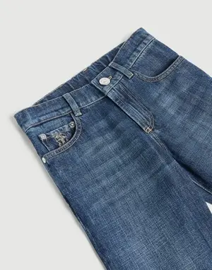 Brunello Cucinelli Logo-embroidered Straight-leg Jeans