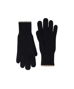 Brunello Cucinelli Intarsia-knit Cashmere Gloves Black