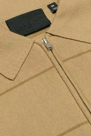 Rains Striped Knit Long-sleeved Polo Shirt