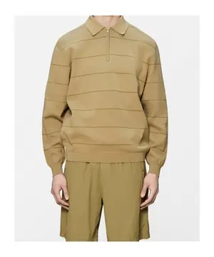 Rains Striped Knit Long-sleeved Polo Shirt