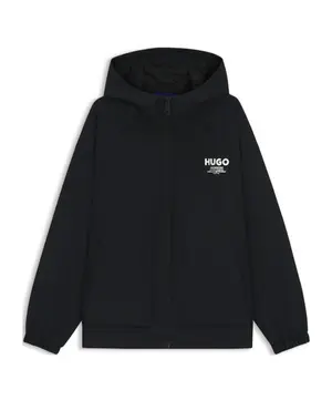 Hugo Boss Hooded Logo-print Jacket - Black
