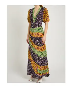 La DoubleJ Marlene Floral-print Silk Maxi Dress