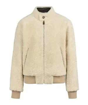 TOD'S Shearling Bomber Jacket - Nude